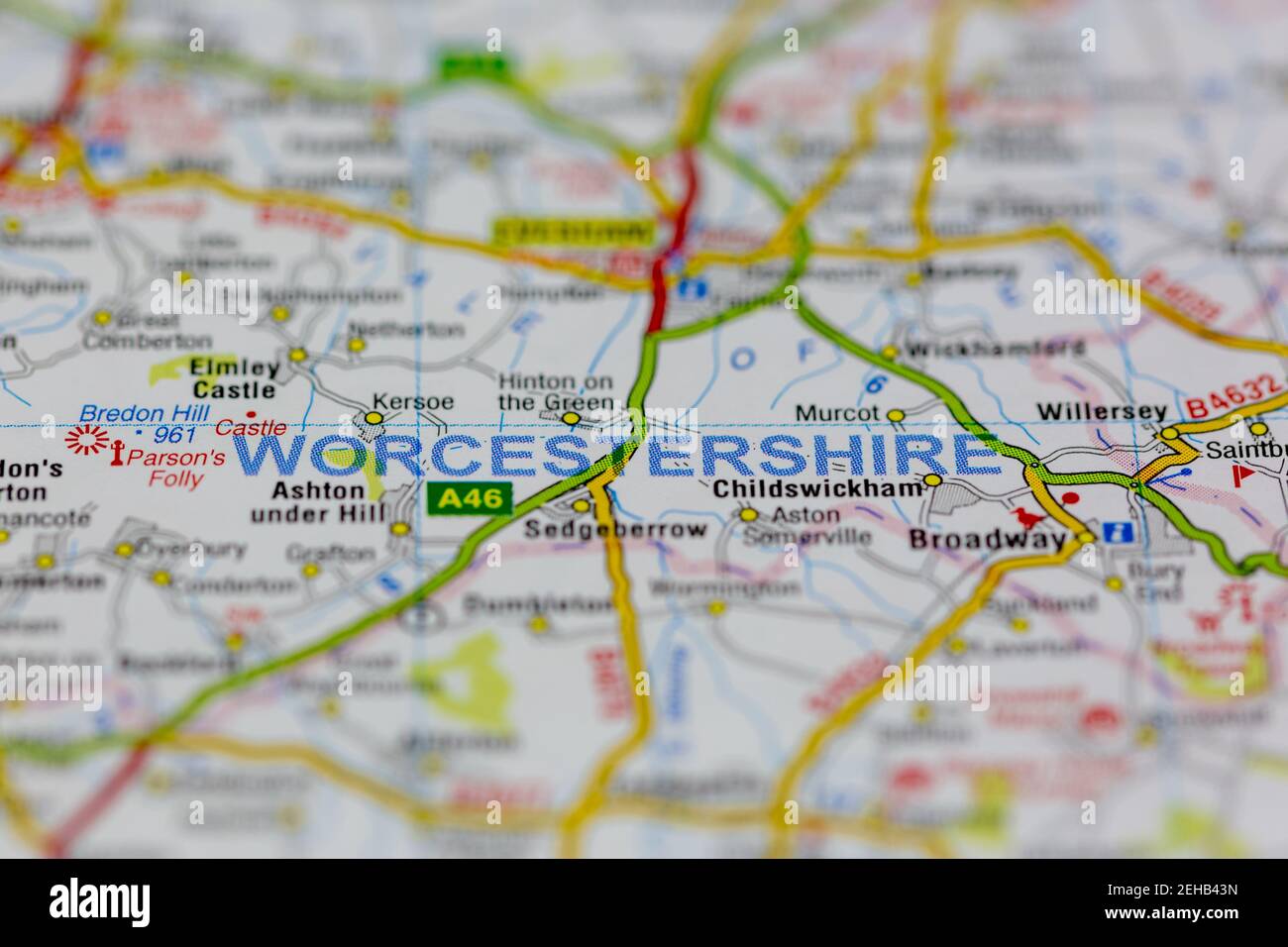 Map of worcestershire hi-res stock photography and images - Alamy