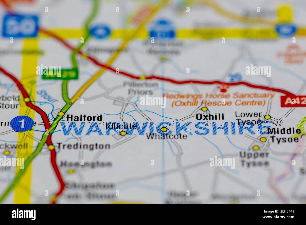 Warwickshire map hi-res stock photography and images - Alamy