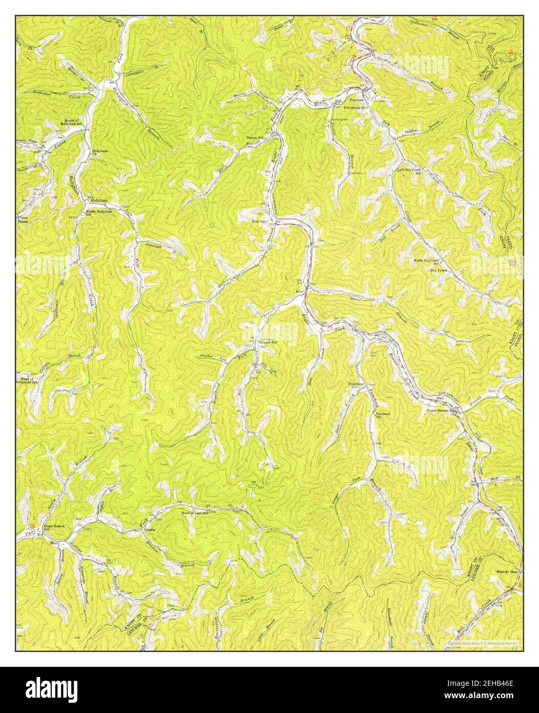 Kite, Kentucky, map 1954, 1:24000, United States of America by Timeless ...