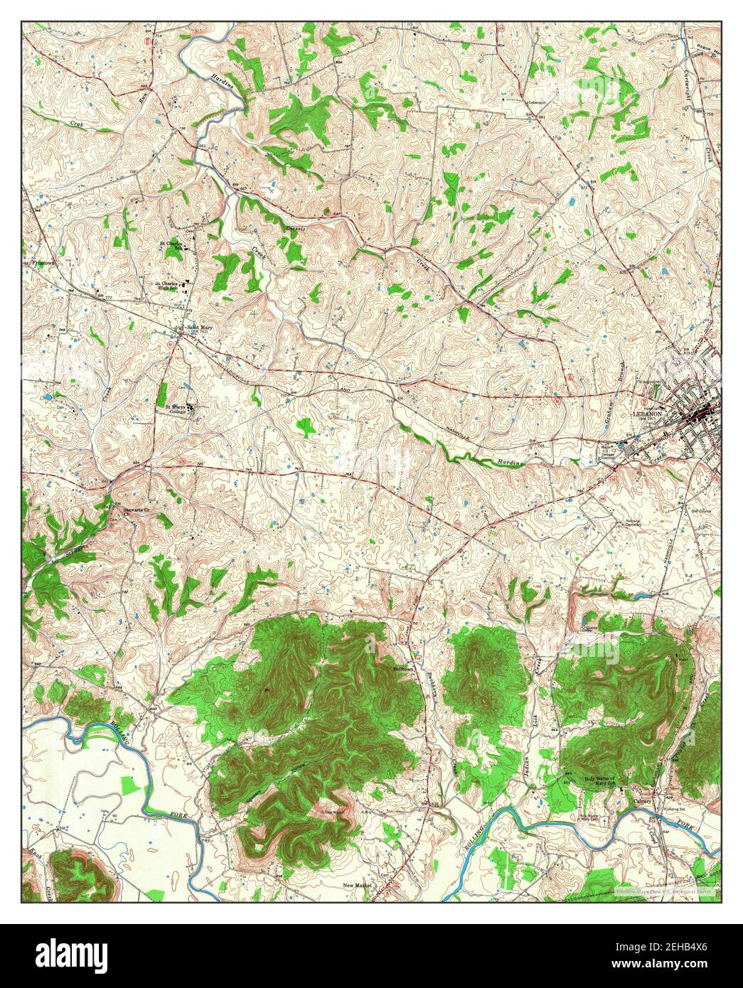 Lebanon kentucky map Cut Out Stock Images & Pictures - Alamy