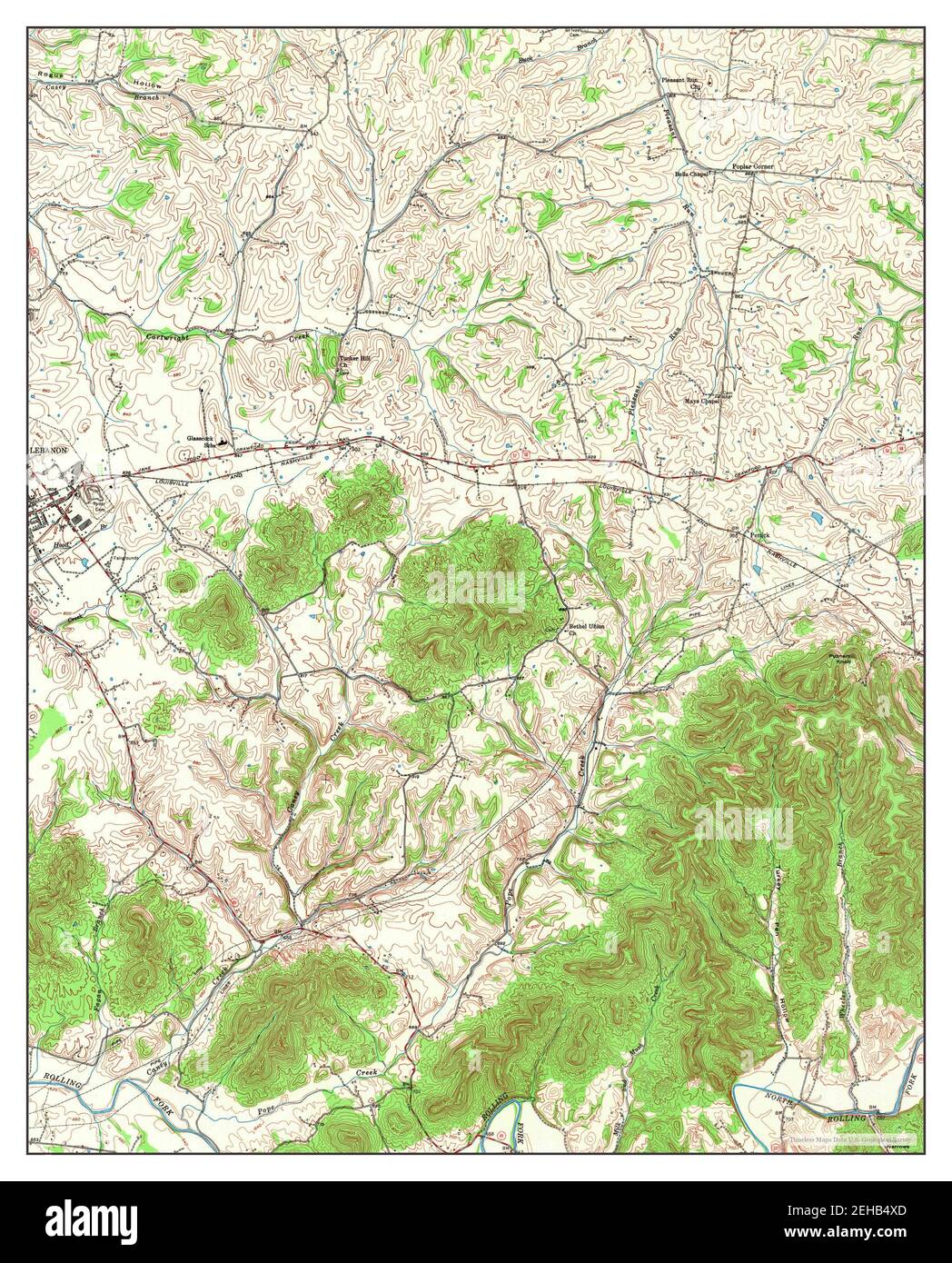 Map of lebanon kentucky hi-res stock photography and images - Alamy