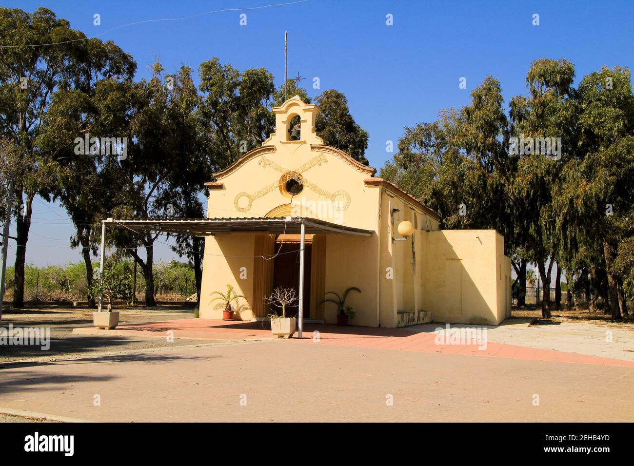 Little San Pedro hermitage among eucalyptus trees in the village of ...