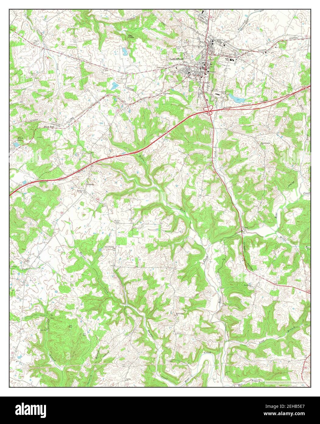 Leitchfield, Kentucky, map 1967, 1:24000, United States of America by ...