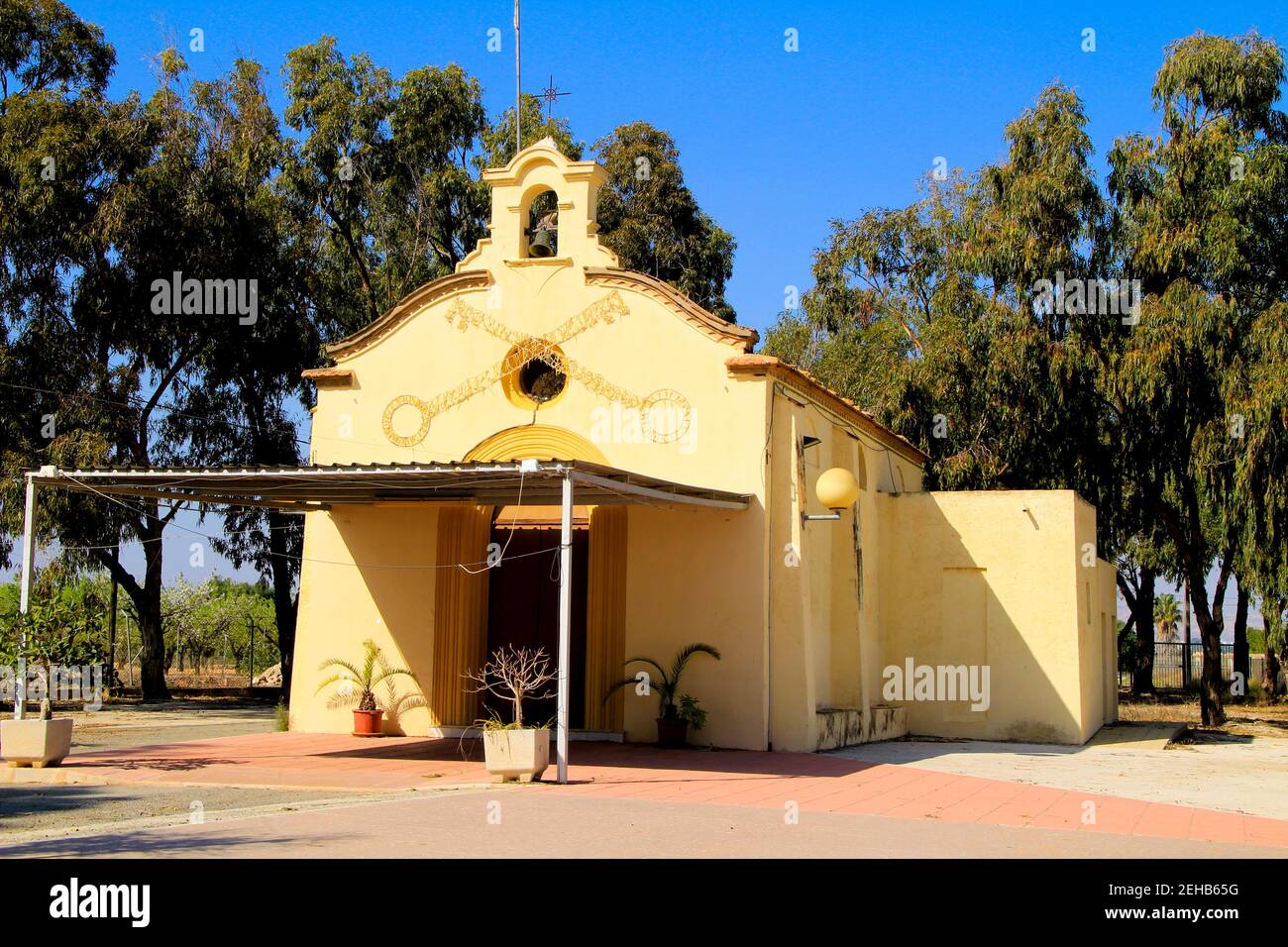 Little San Pedro hermitage among eucalyptus trees in the village of ...