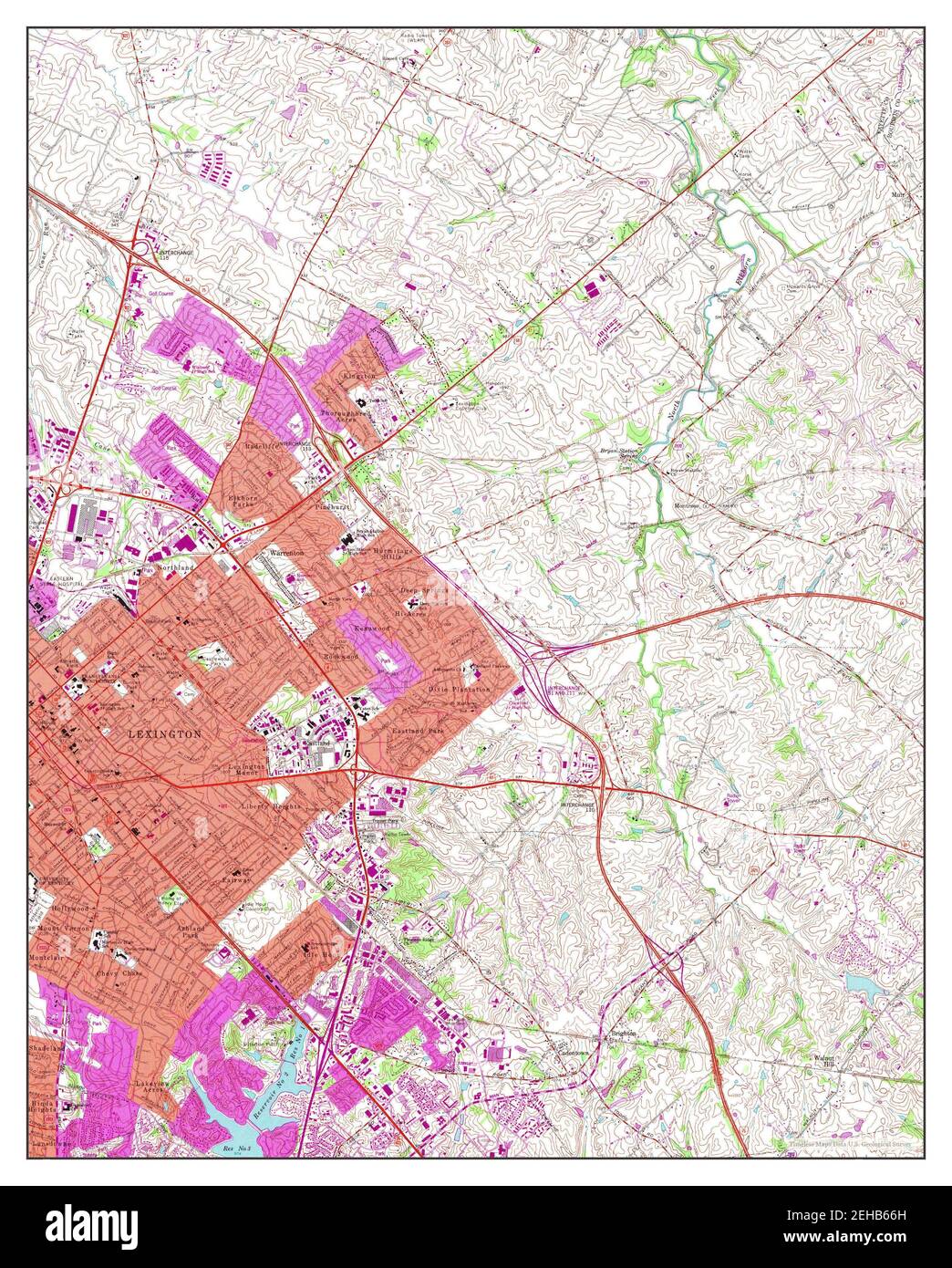 Map of lexington kentucky Cut Out Stock Images & Pictures - Alamy