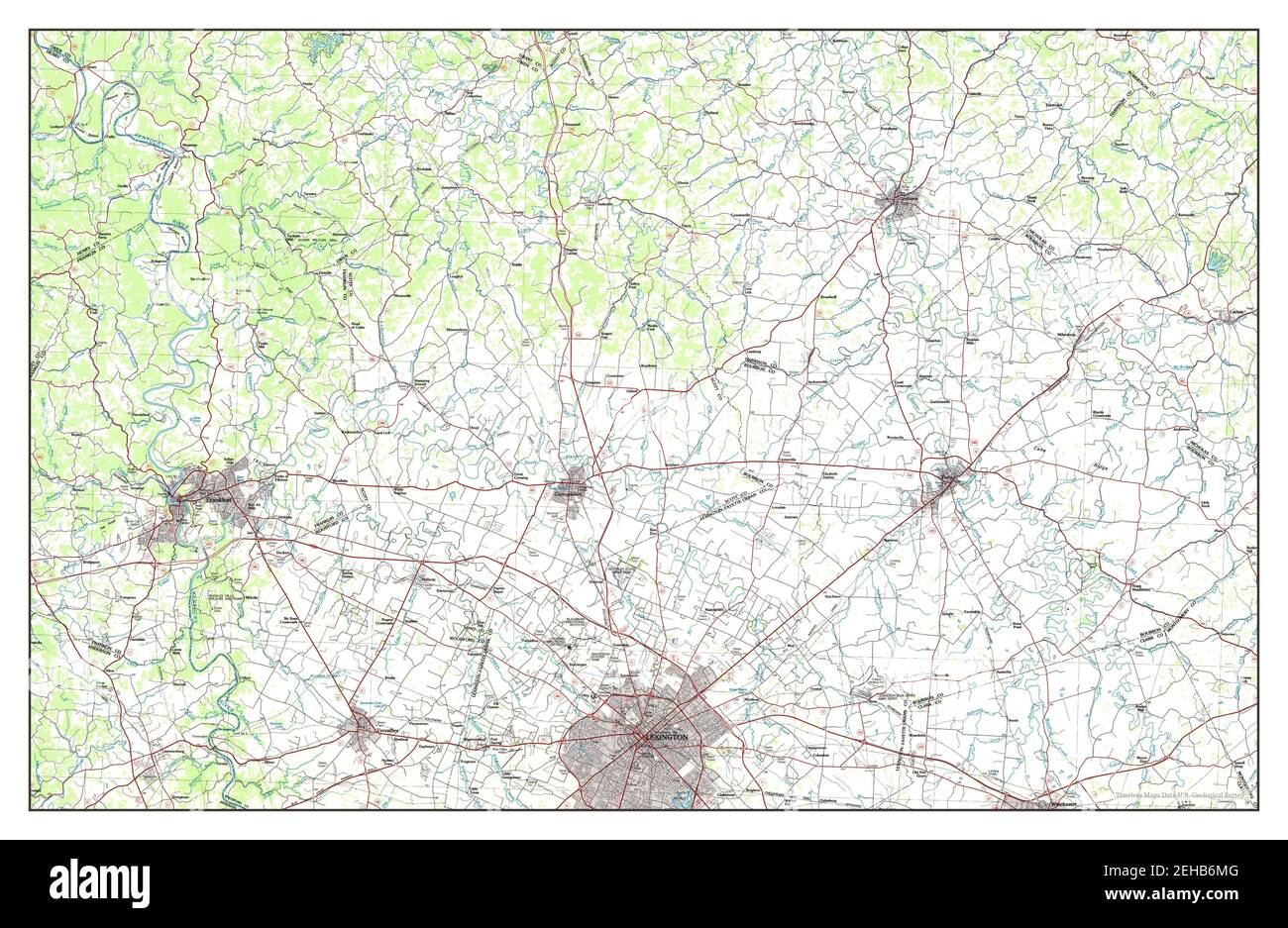 Map of lexington kentucky hi-res stock photography and images - Alamy