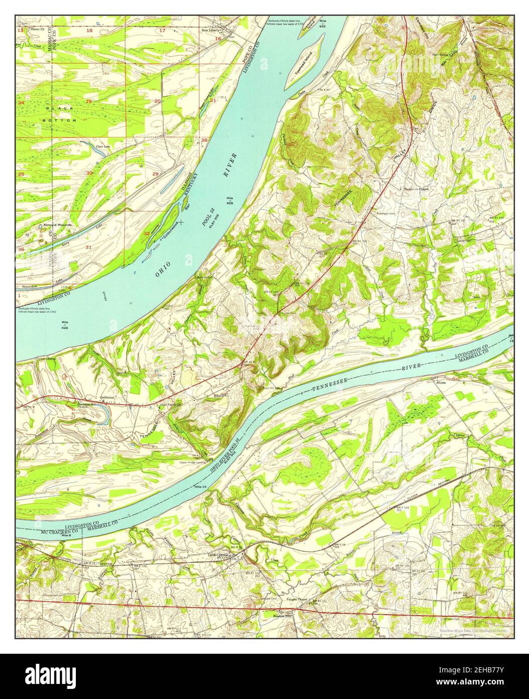 Little Cypress, Kentucky, map 1954, 1:24000, United States of America ...