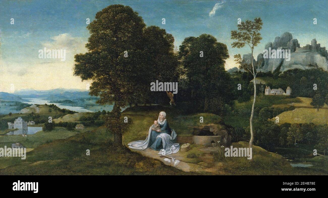 Joachim Patinir - Landscape with the Flight into Egypt Stock Photo - Alamy