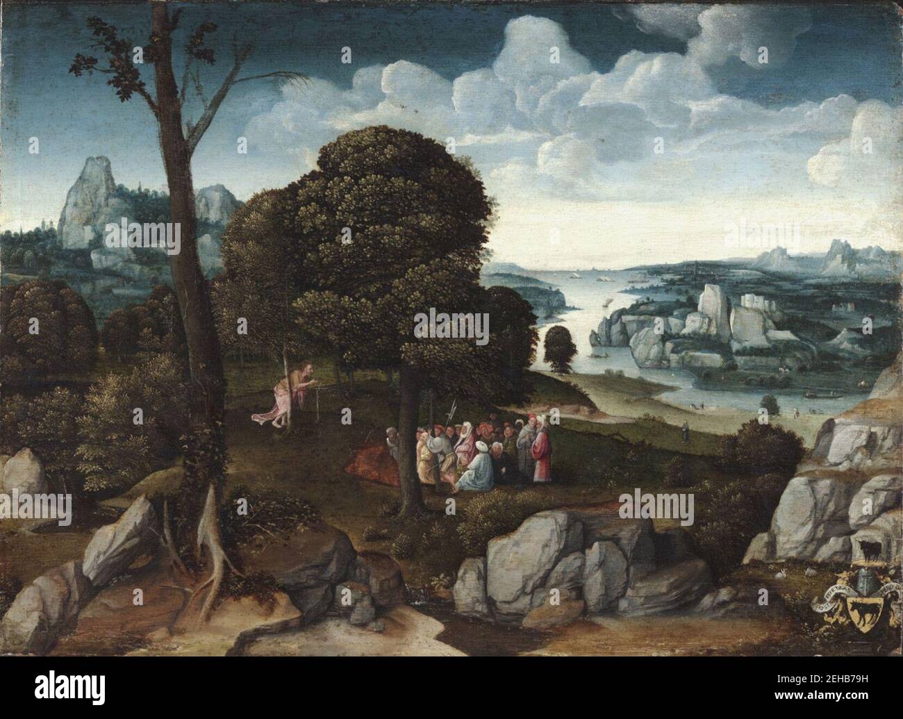 Joachim Patinier - Landscape with Saint John the Baptist Preaching ...