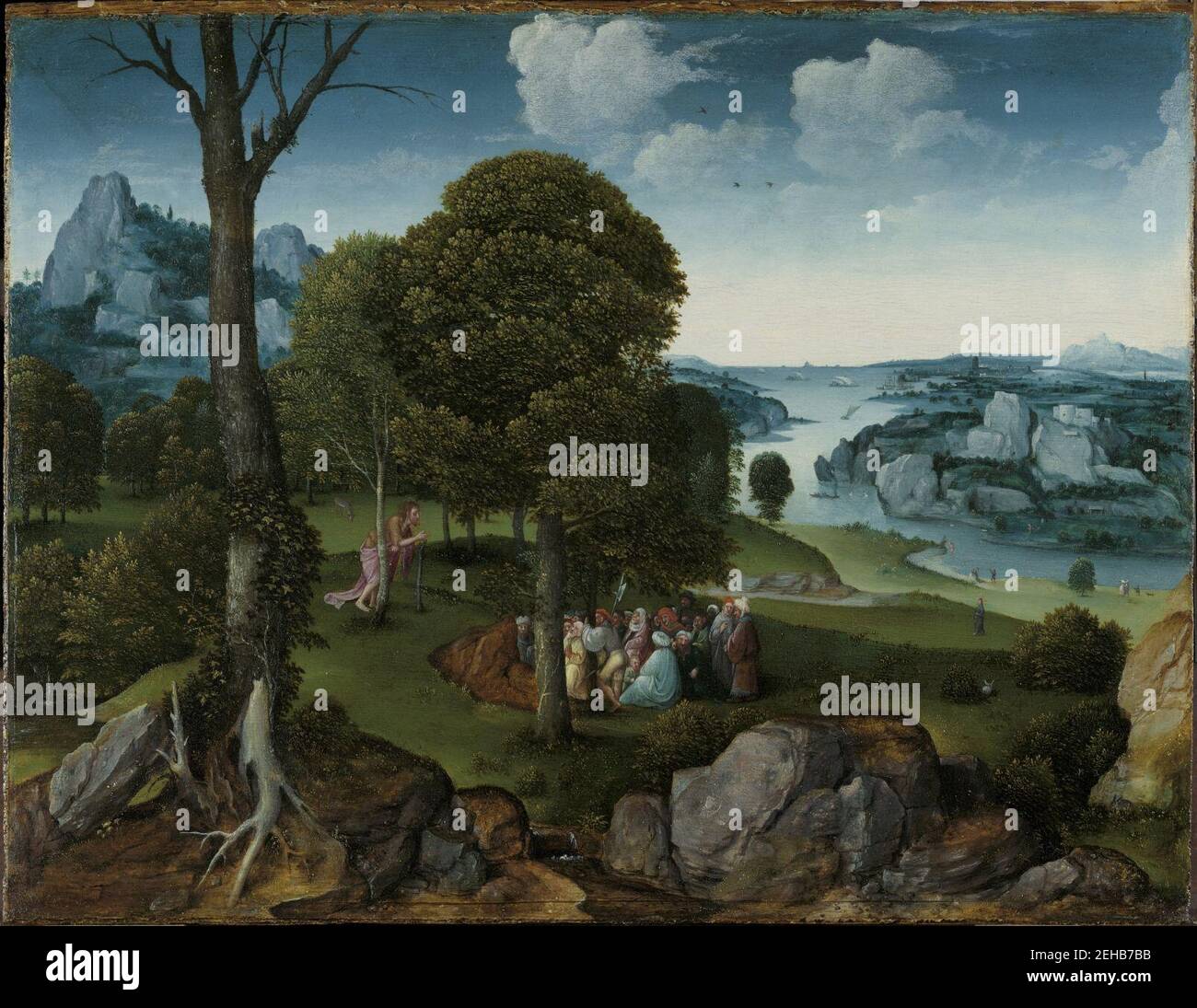 Joachim Patinier - Landscape with Saint John the Baptist Preaching ...