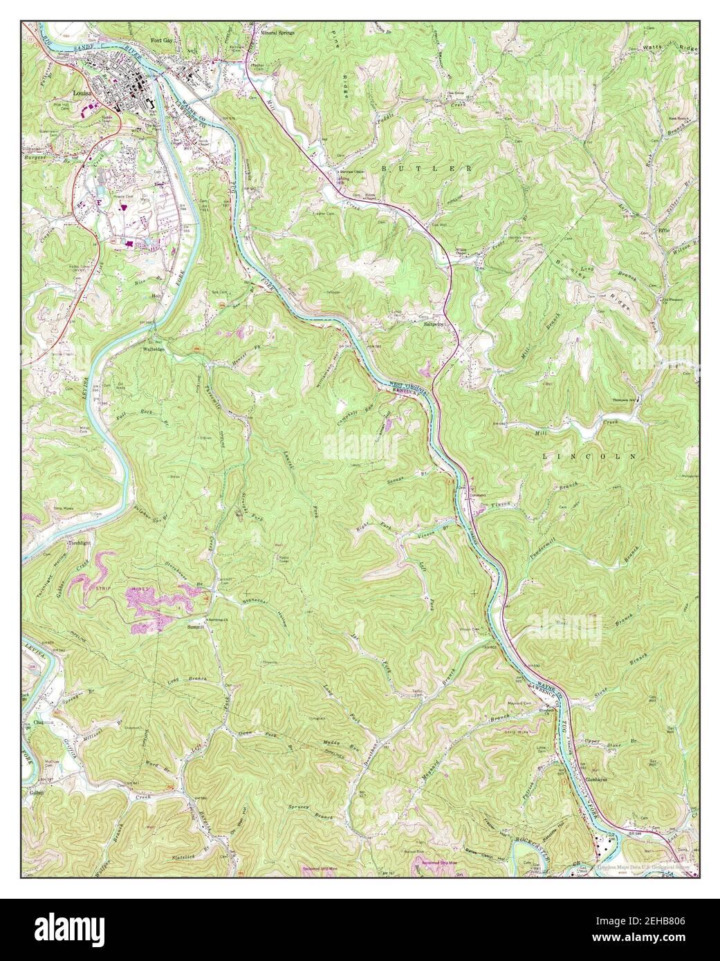 Louisa, Kentucky, map 1971, 1:24000, United States of America by ...