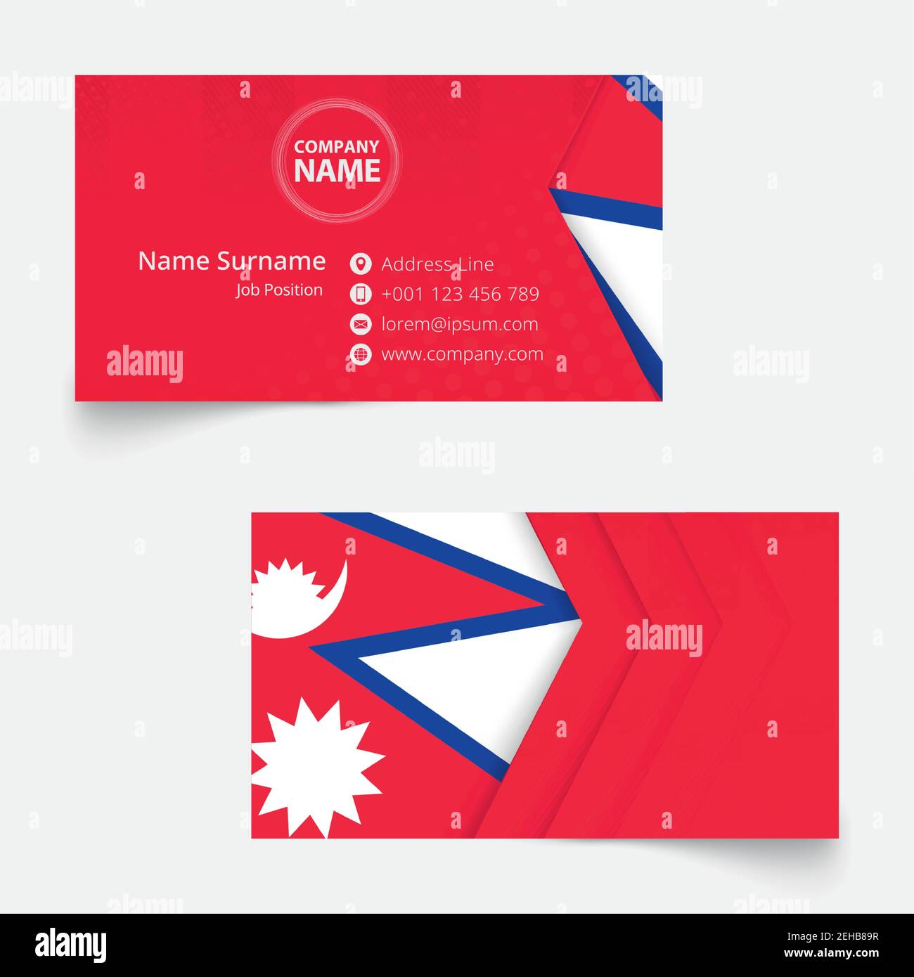 Nepal Flag Business Card, standard size (90x50 mm) business card ...