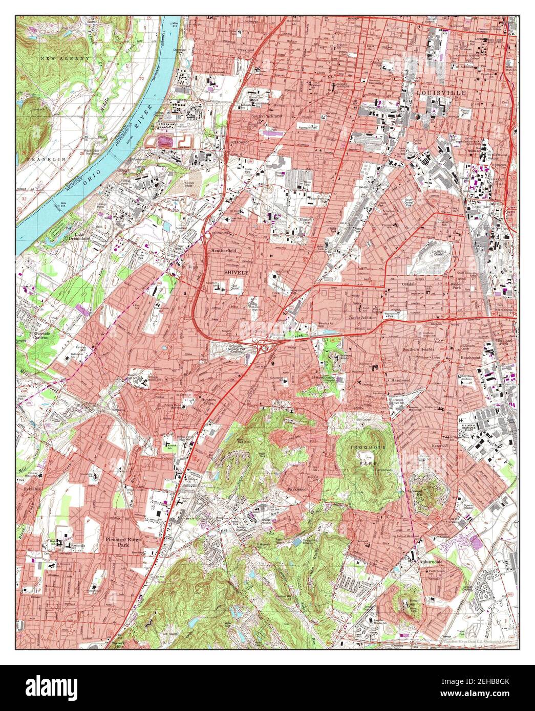 Louisville West, Kentucky, map 1983, 1:24000, United States of America ...