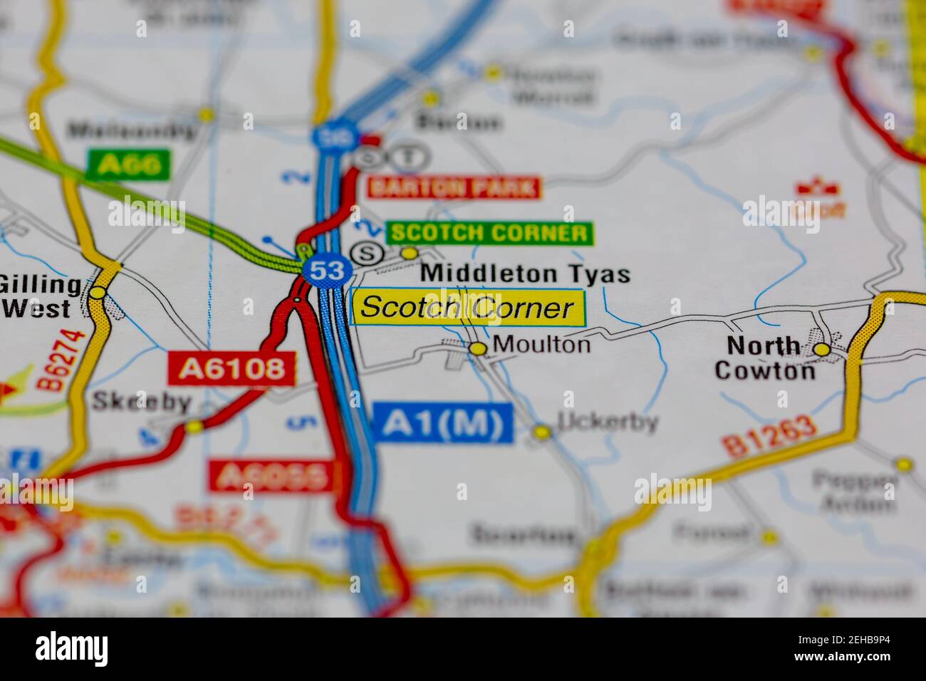 Scotch corner map hi-res stock photography and images - Alamy