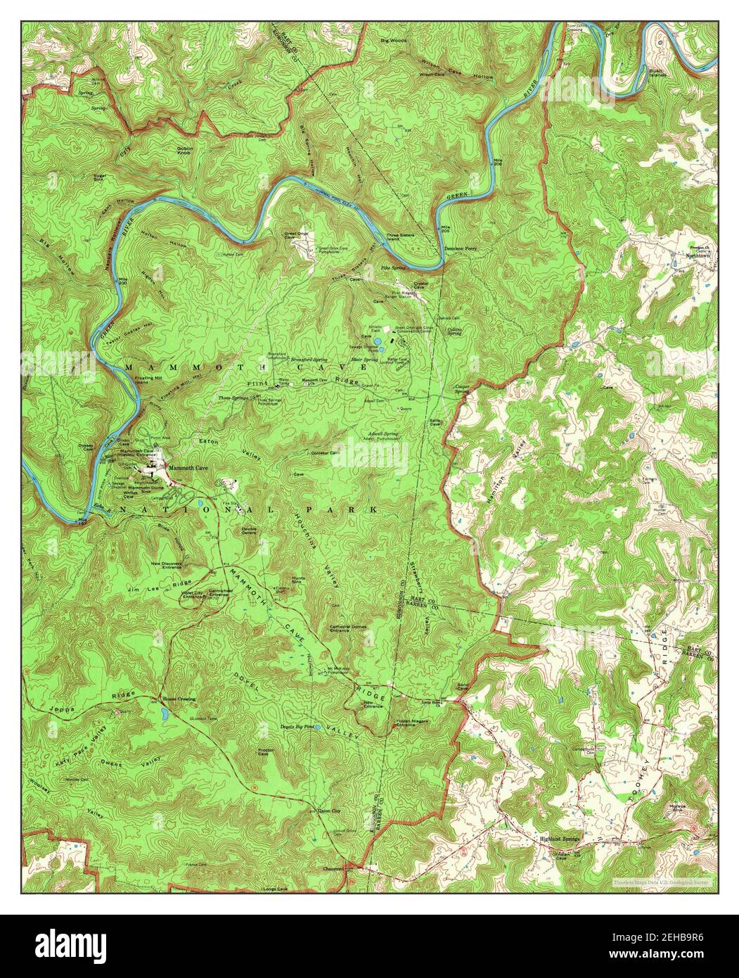 Map of mammoth cave hi-res stock photography and images - Alamy