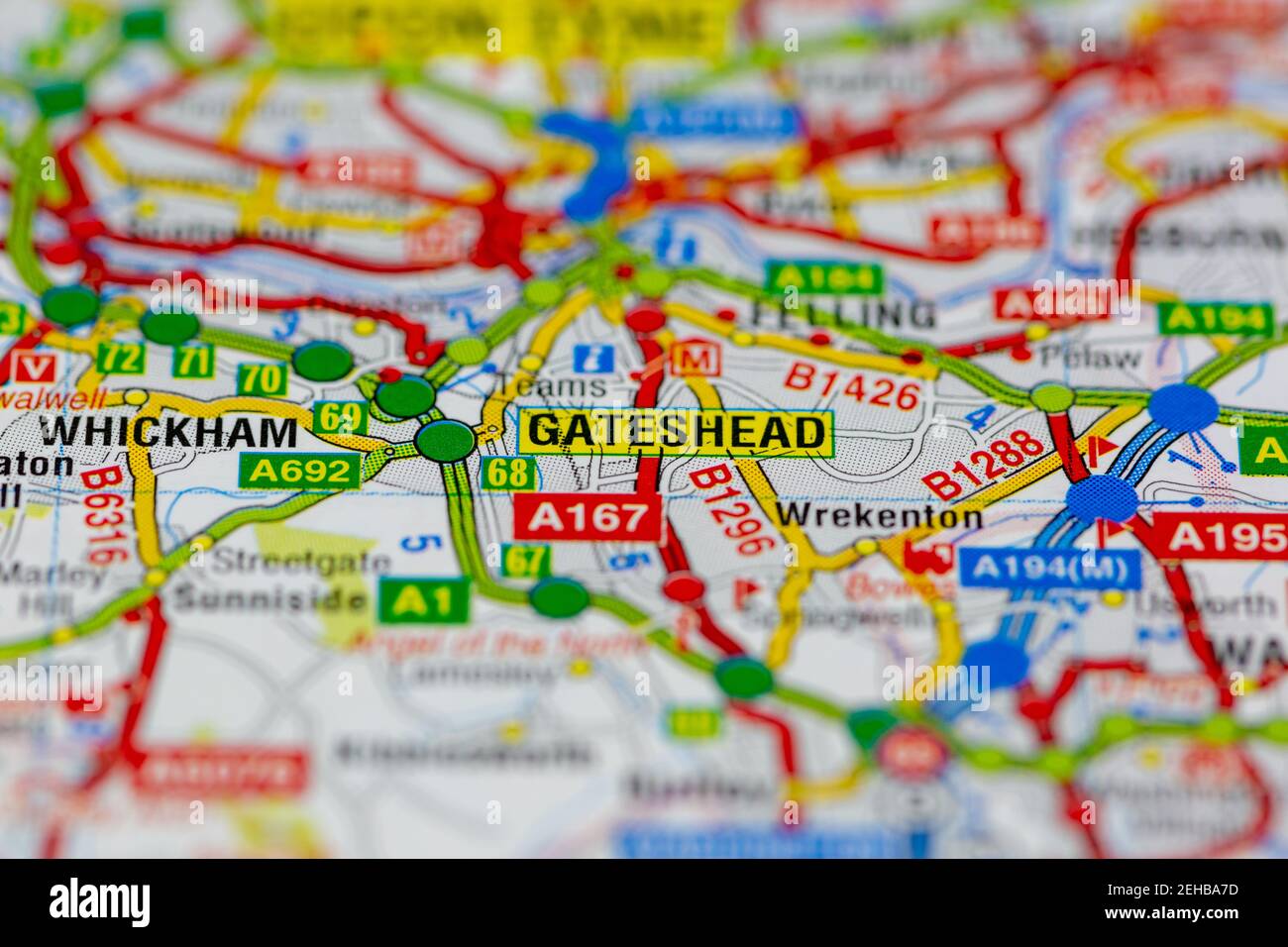 Gateshead on a map hi-res stock photography and images - Alamy