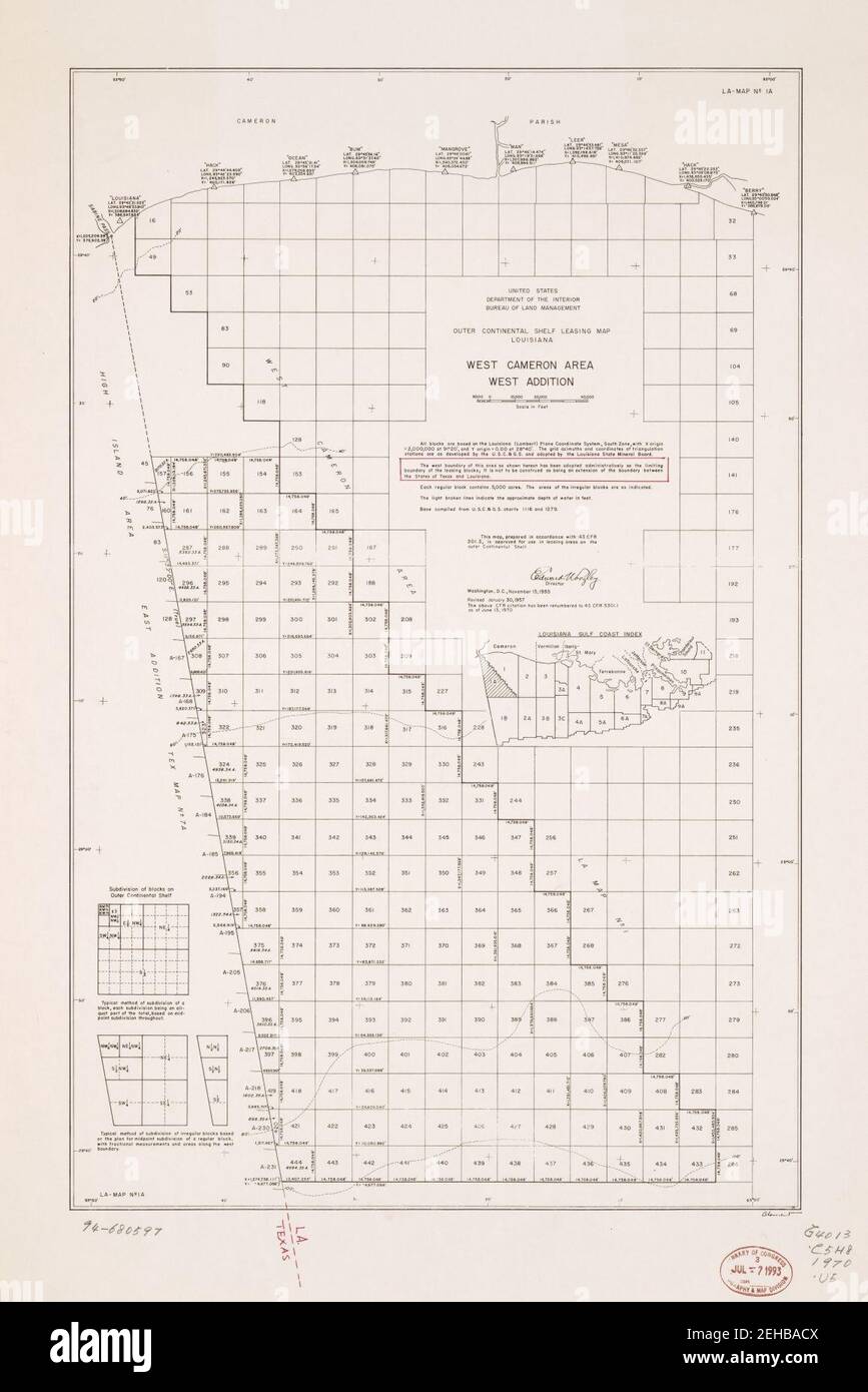 Cameron louisiana map hi-res stock photography and images - Alamy