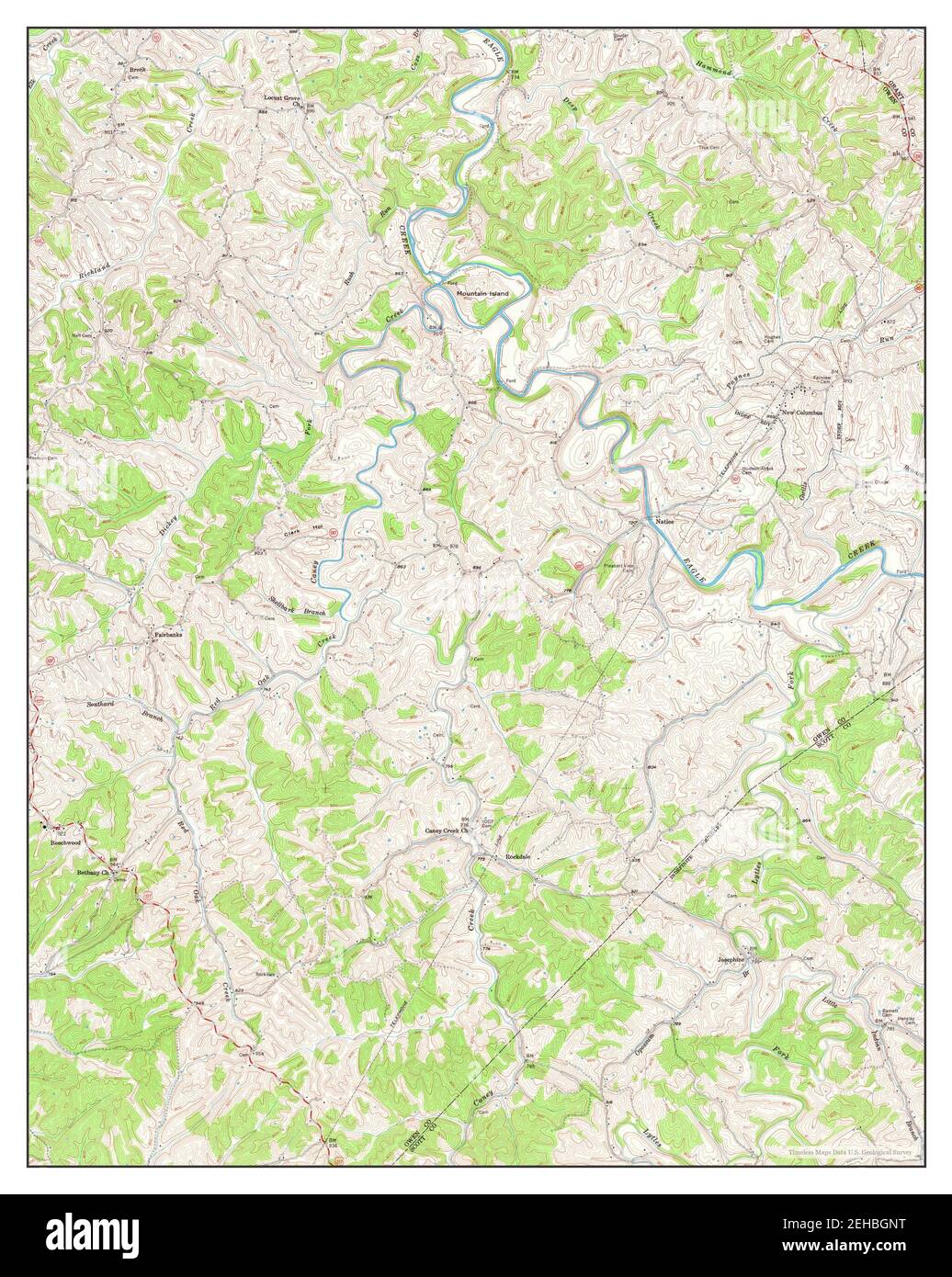 New Columbus, Kentucky, map 1953, 1:24000, United States of America by ...