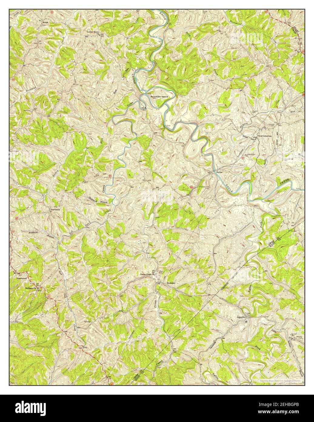 New Columbus, Kentucky, map 1953, 1:24000, United States of America by ...