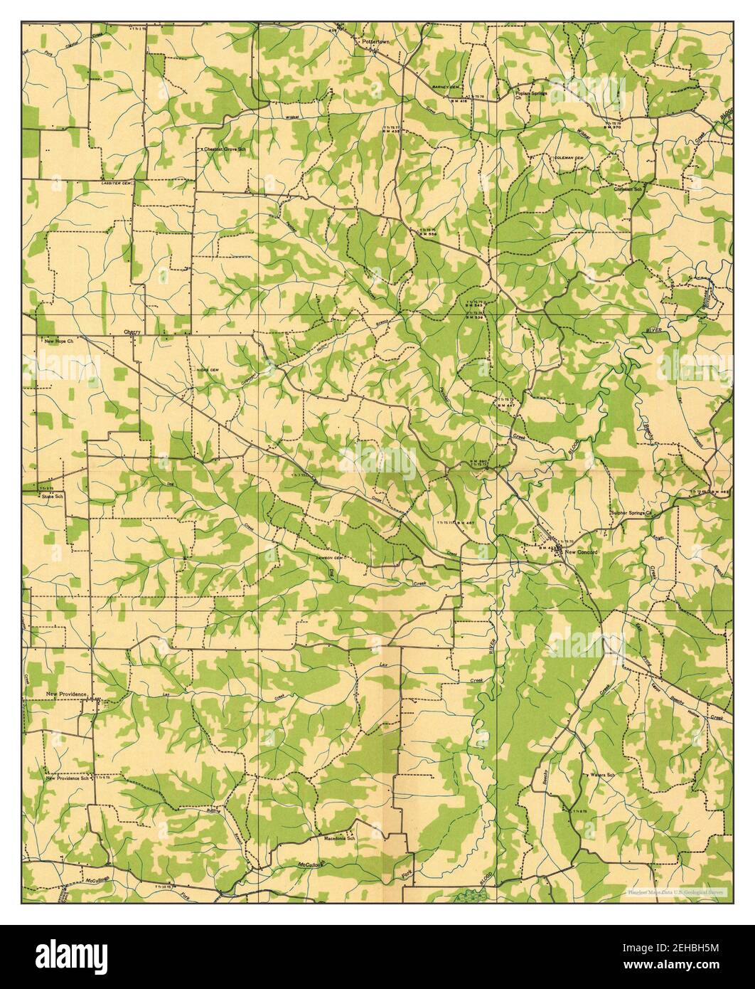 New Concord, Kentucky, map 1936, 1:24000, United States of America by ...