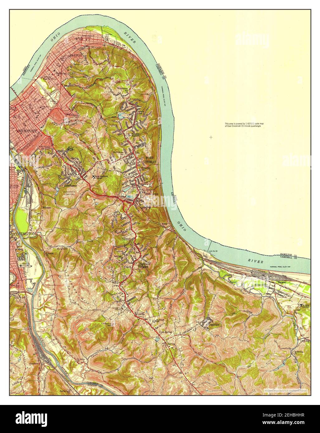 Newport, Kentucky, map 1952, 1:24000, United States of America by ...