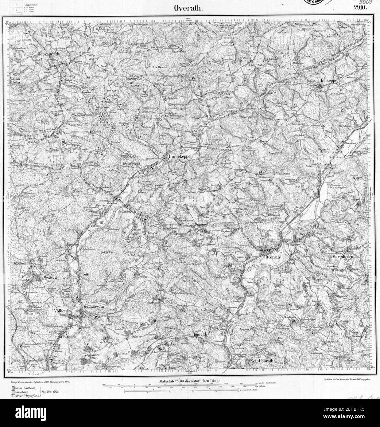 Overath 1893 Karte Stock Photo - Alamy