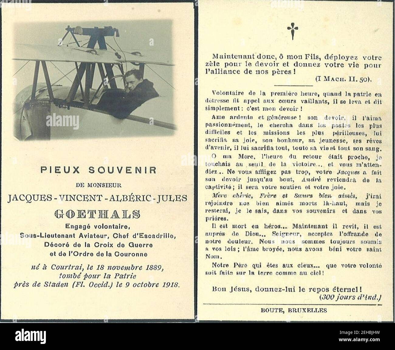 Overlijdensbericht Jacques Goethals Stock Photo - Alamy