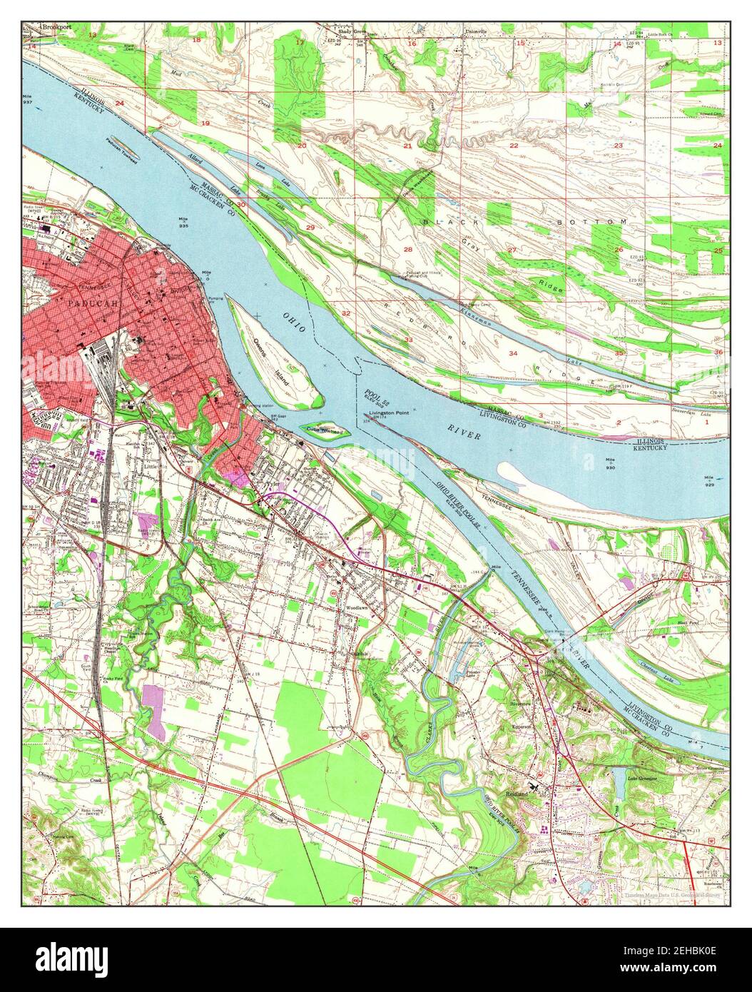 Paducah East, Kentucky, map 1958, 1:24000, United States of America by ...