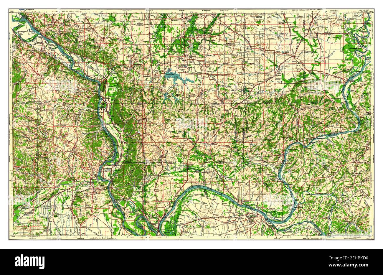 Paducah, Kentucky, map 1961, 1:250000, United States of America by ...