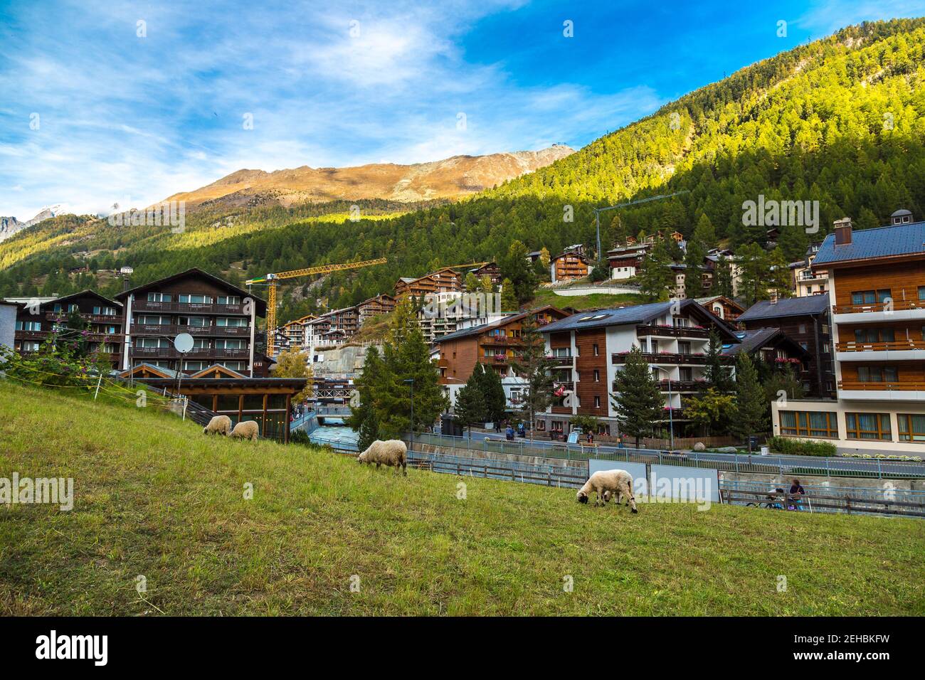 Ski resort Zermatt in a summer day in Switzerland Stock Photo - Alamy