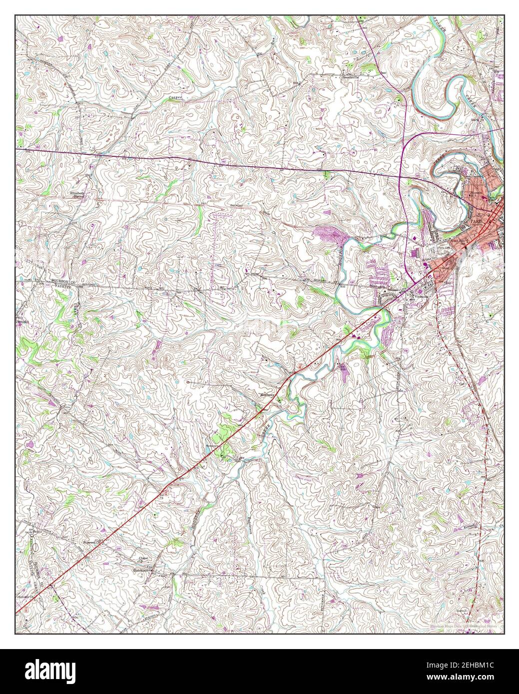 Paris West, Kentucky, map 1954, 1:24000, United States of America by ...