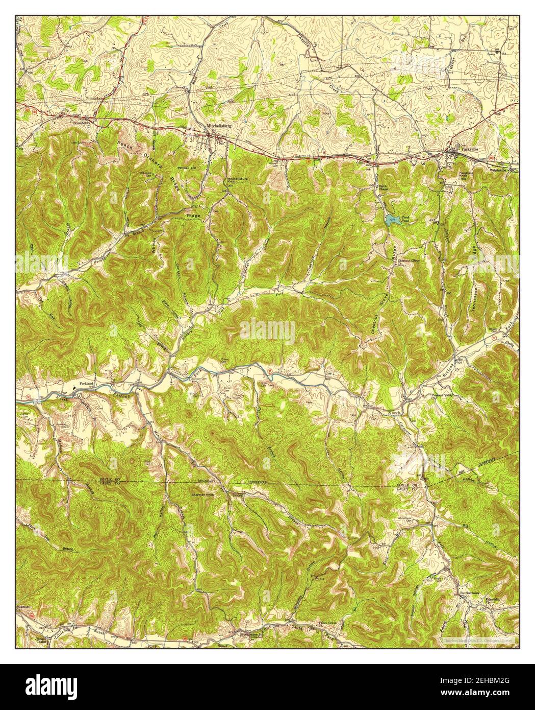 Parksville, Kentucky, map 1952, 1:24000, United States of America by ...