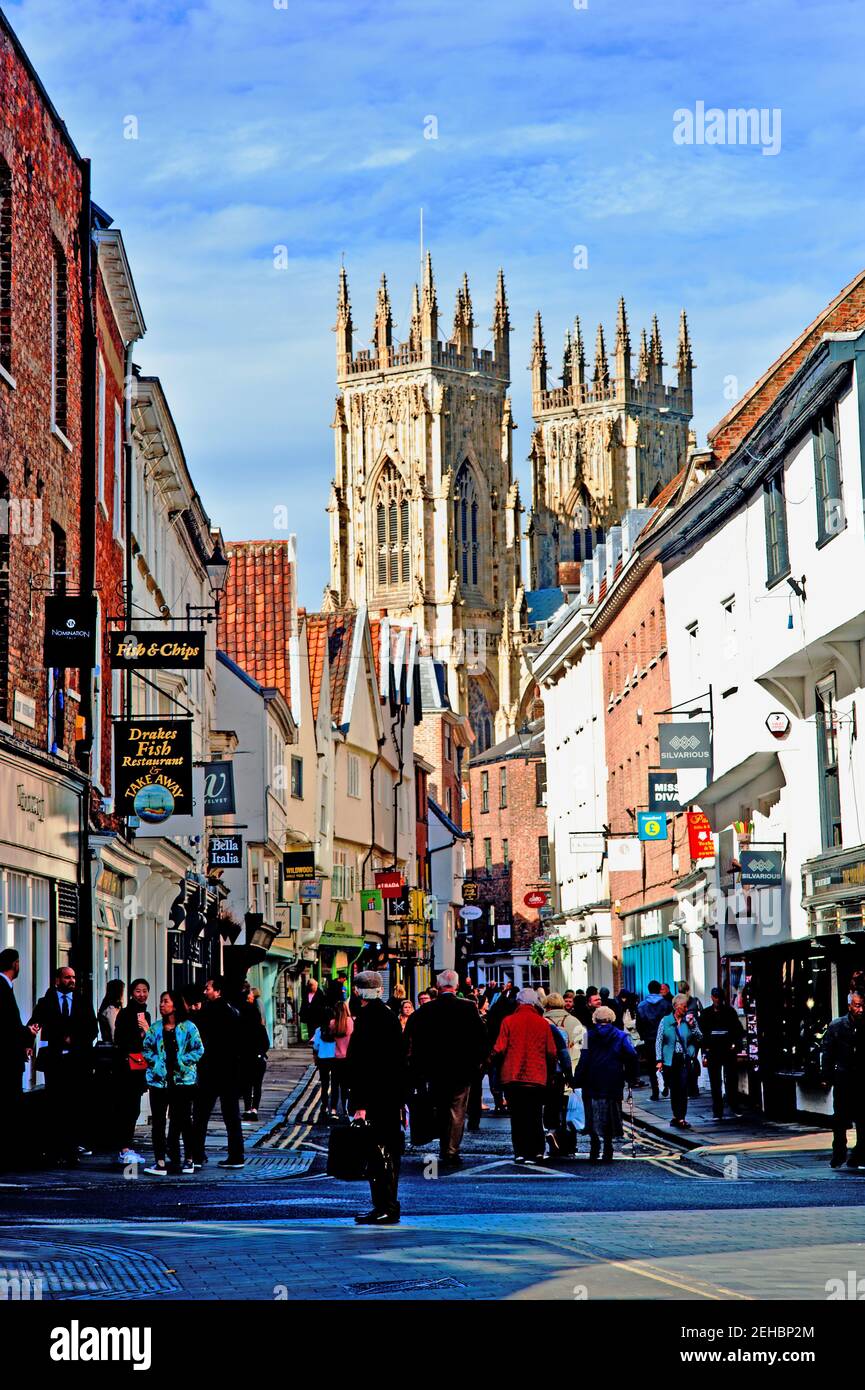 Low Petergate and York MInster, York, England Stock Photo - Alamy