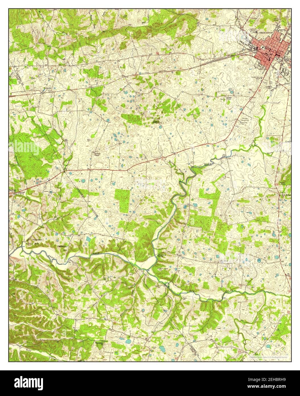 Princeton West, Kentucky, map 1954, 1:24000, United States of America ...