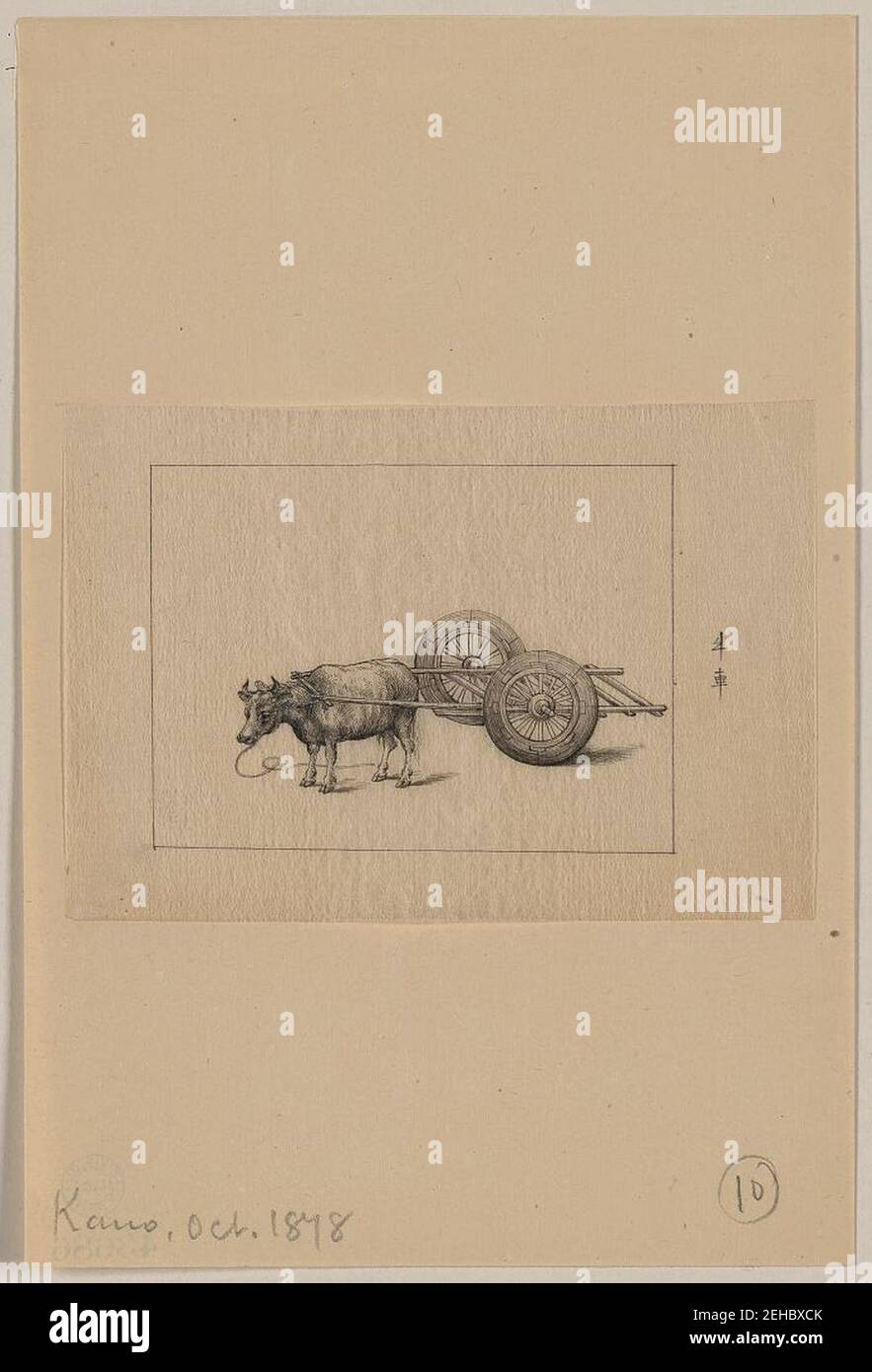 Ox-drawn two-wheeled cart Stock Photo - Alamy