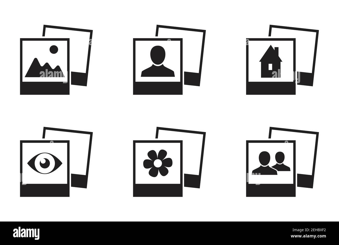 set photo frame photograph vector icons Stock Vector Image & Art - Alamy