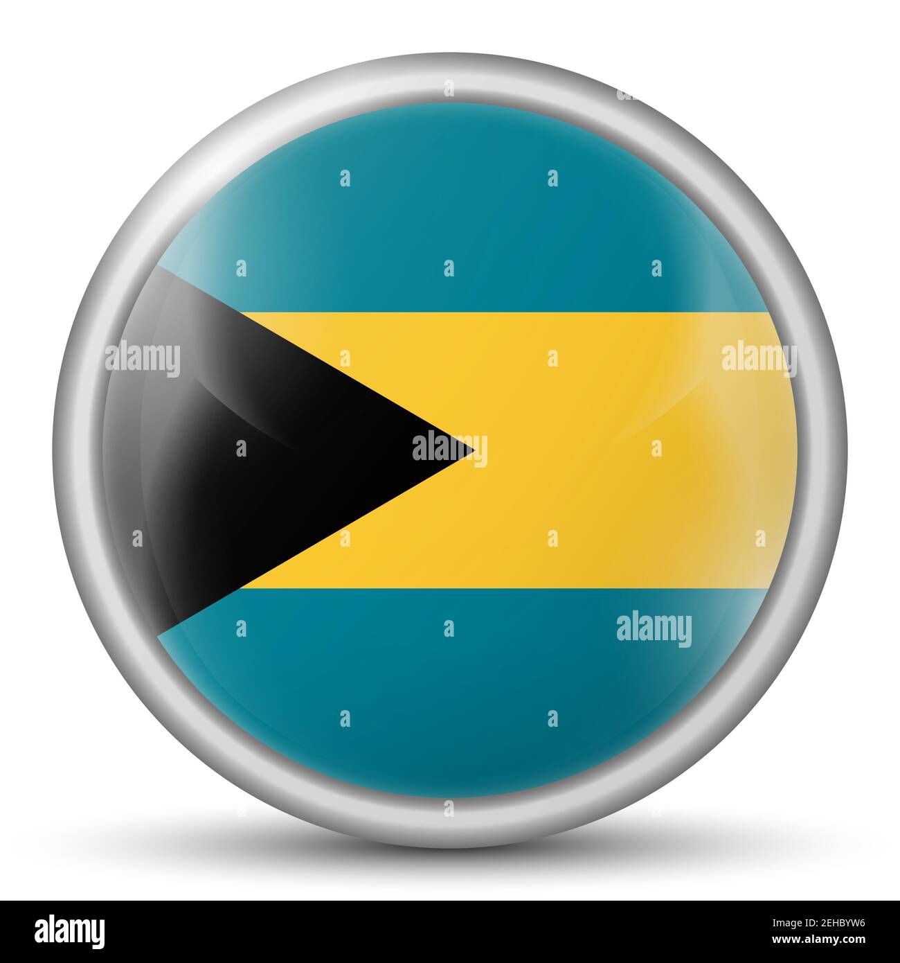 Glass light ball with flag of Bahamas. Round sphere, template icon ...