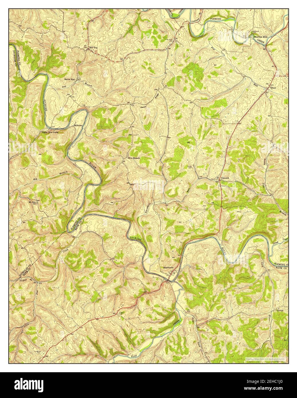Sherburne, Kentucky, map 1952, 1:24000, United States of America by ...