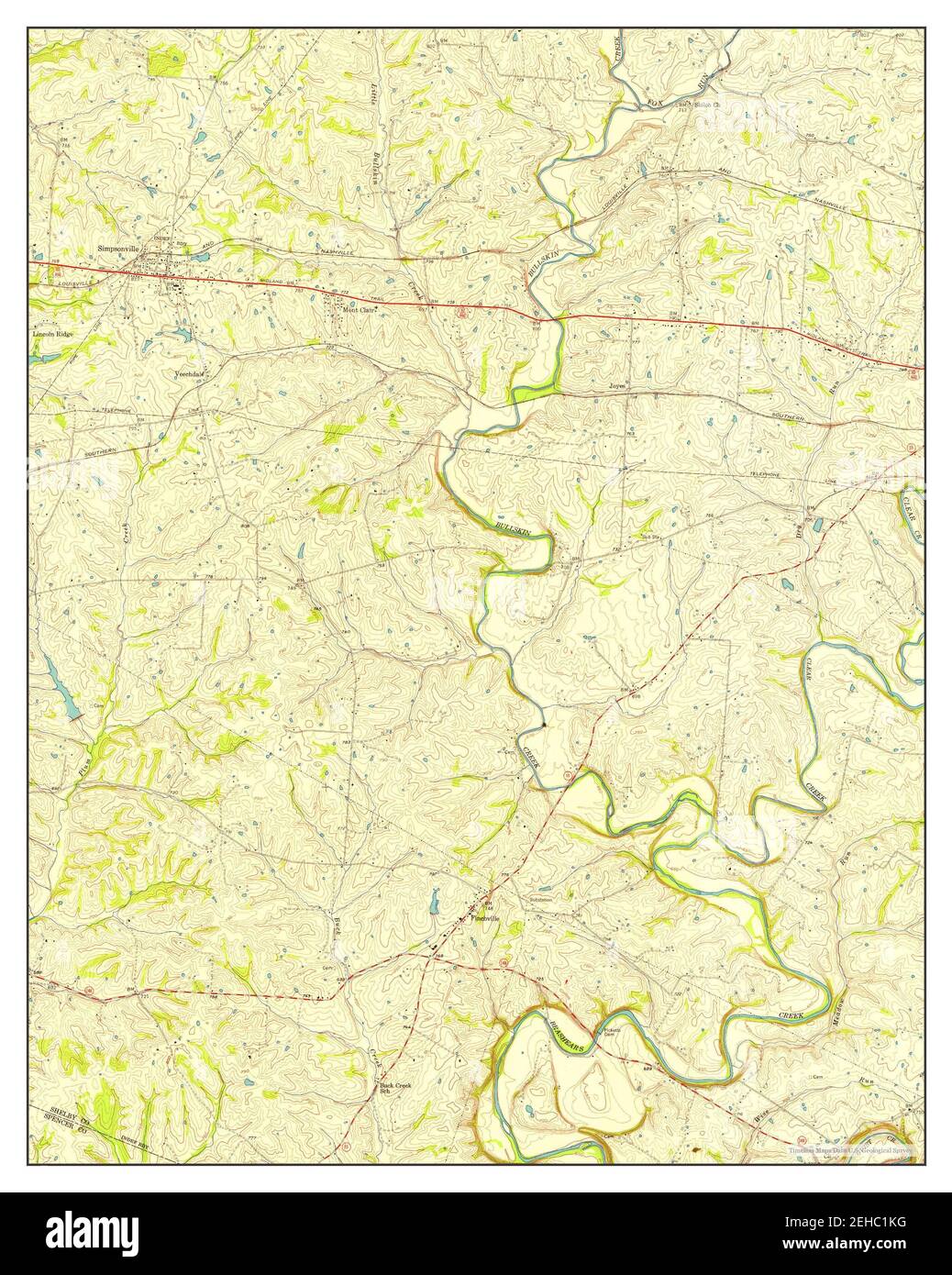 Simpsonville, Kentucky, map 1954, 1:24000, United States of America by ...