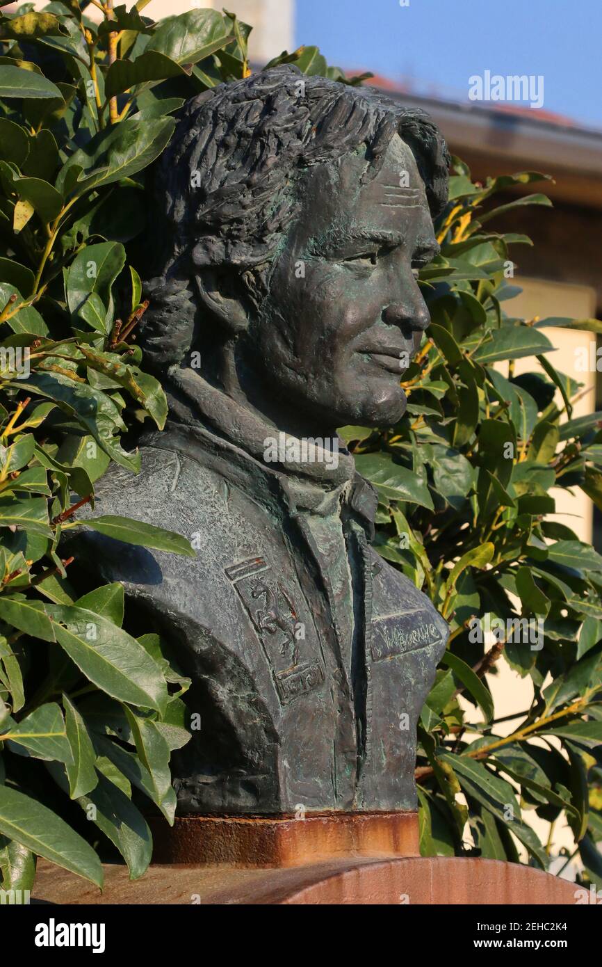 Maranello, Italy, year 2021 - Bronze bust of the Formula 1 driver ...