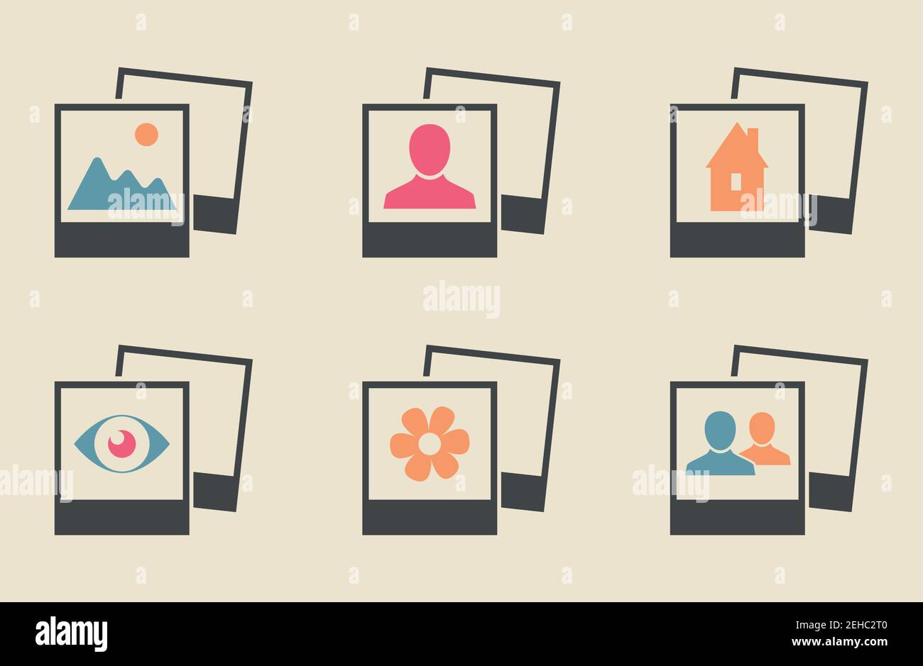 set photo frame photograph vector icons Stock Vector Image & Art - Alamy