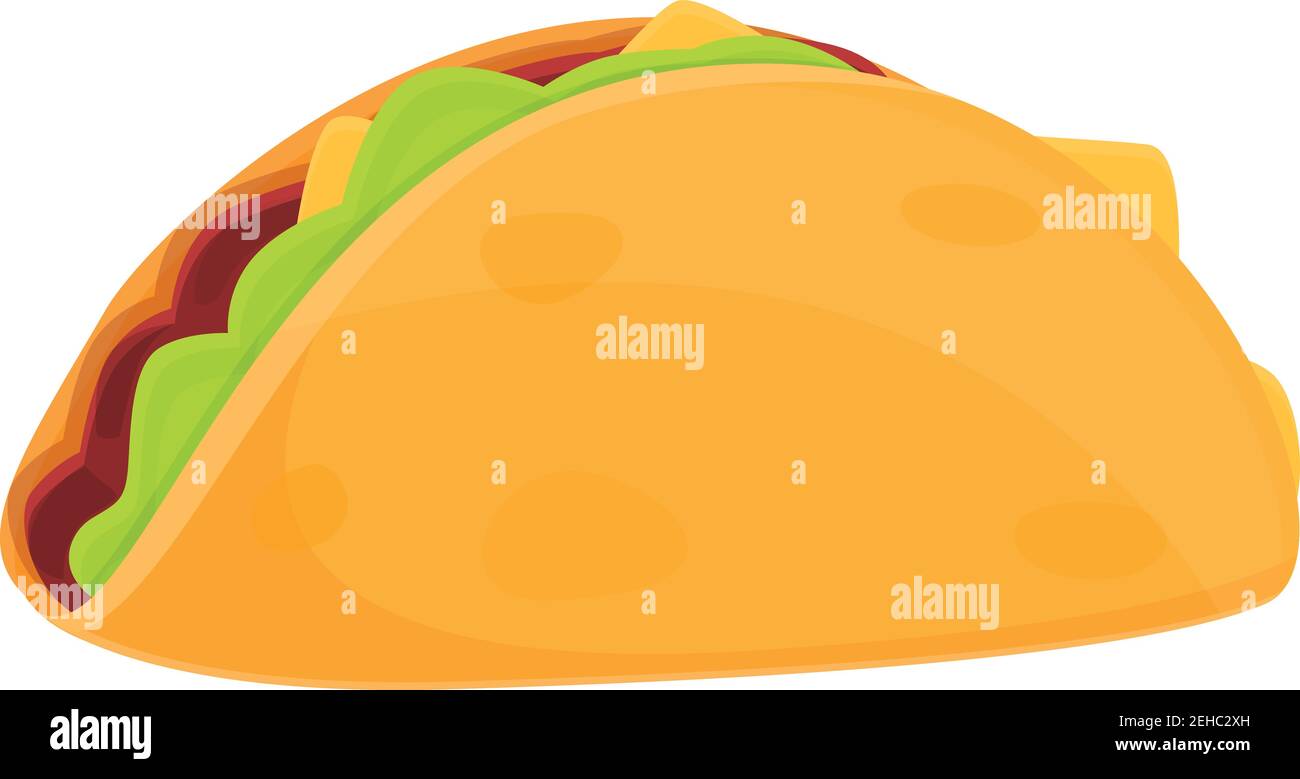 Crispy taco icon. Cartoon of crispy taco vector icon for web design ...