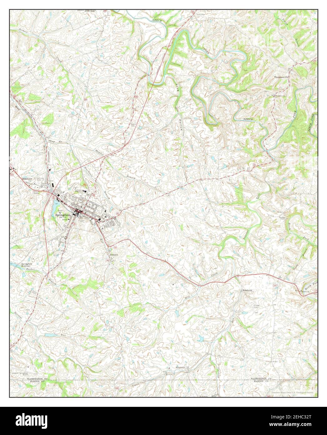 Springfield kentucky map Cut Out Stock Images & Pictures - Alamy