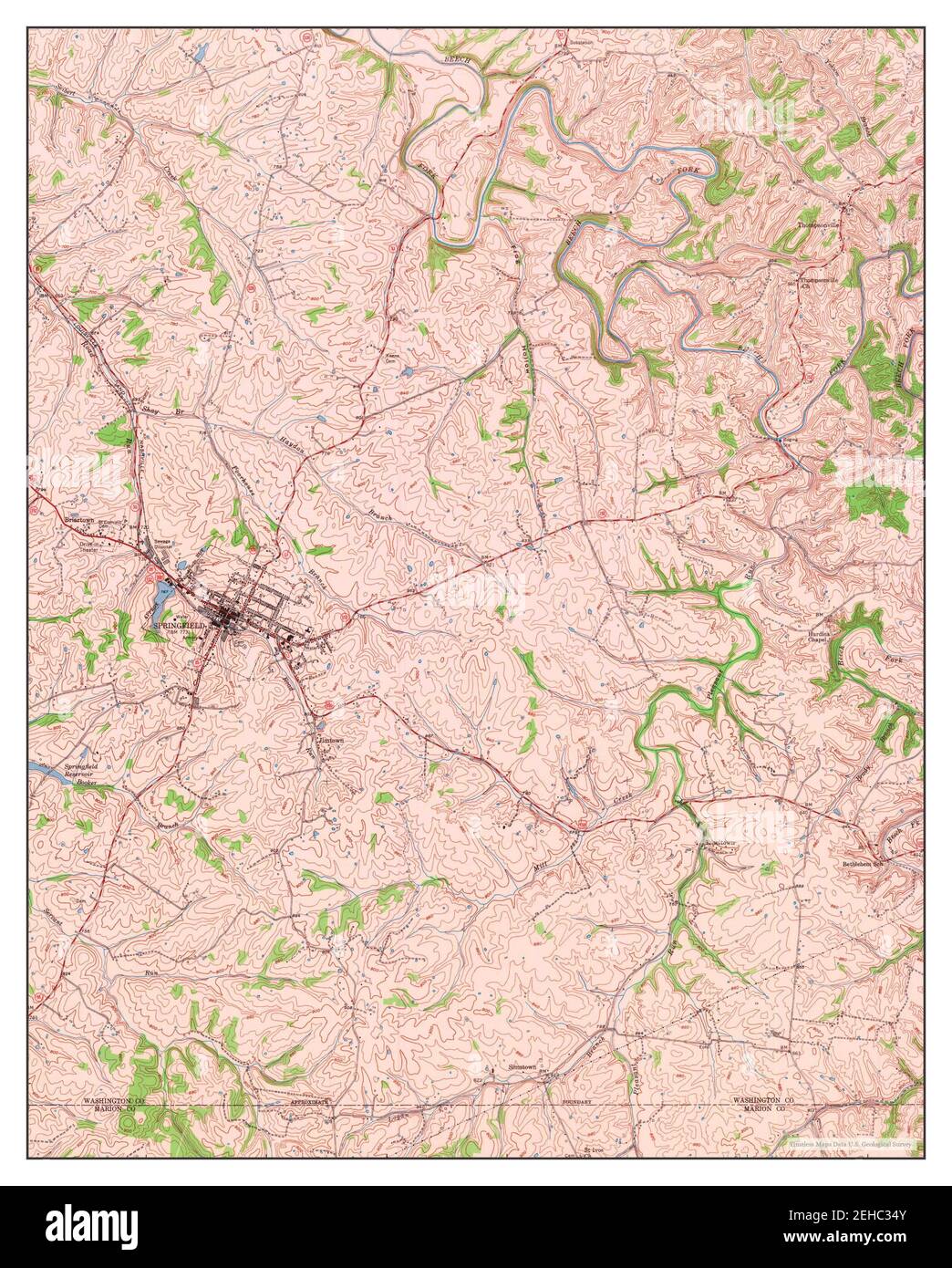 Map Of Springfield Kentucky High Resolution Stock Photography and ...