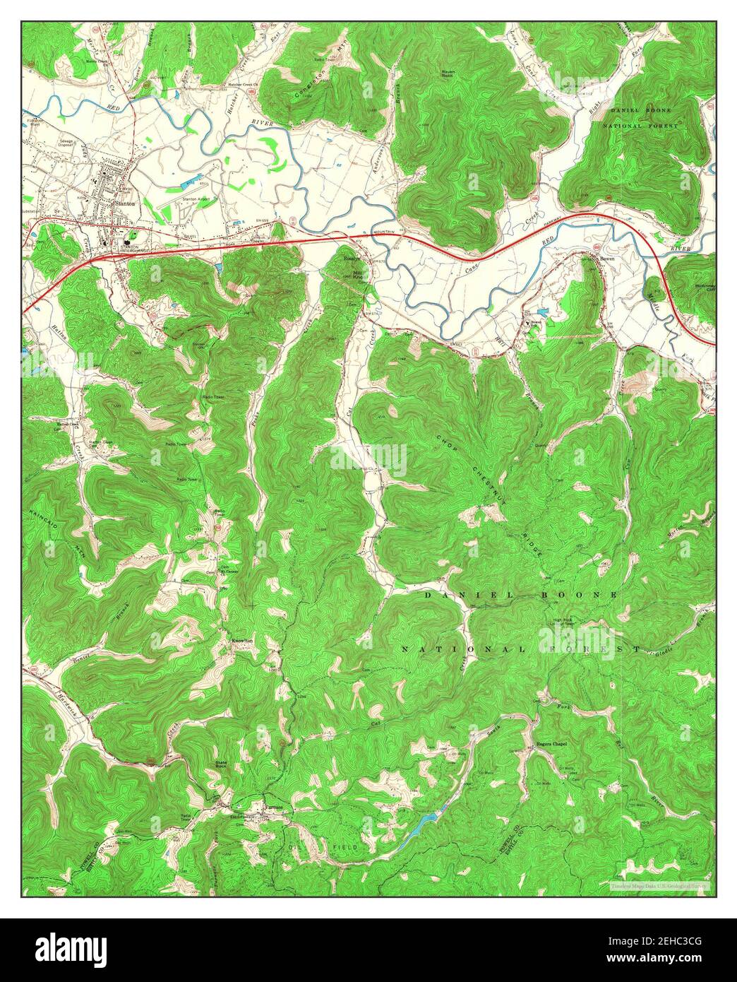 Map of stanton kentucky hi-res stock photography and images - Alamy