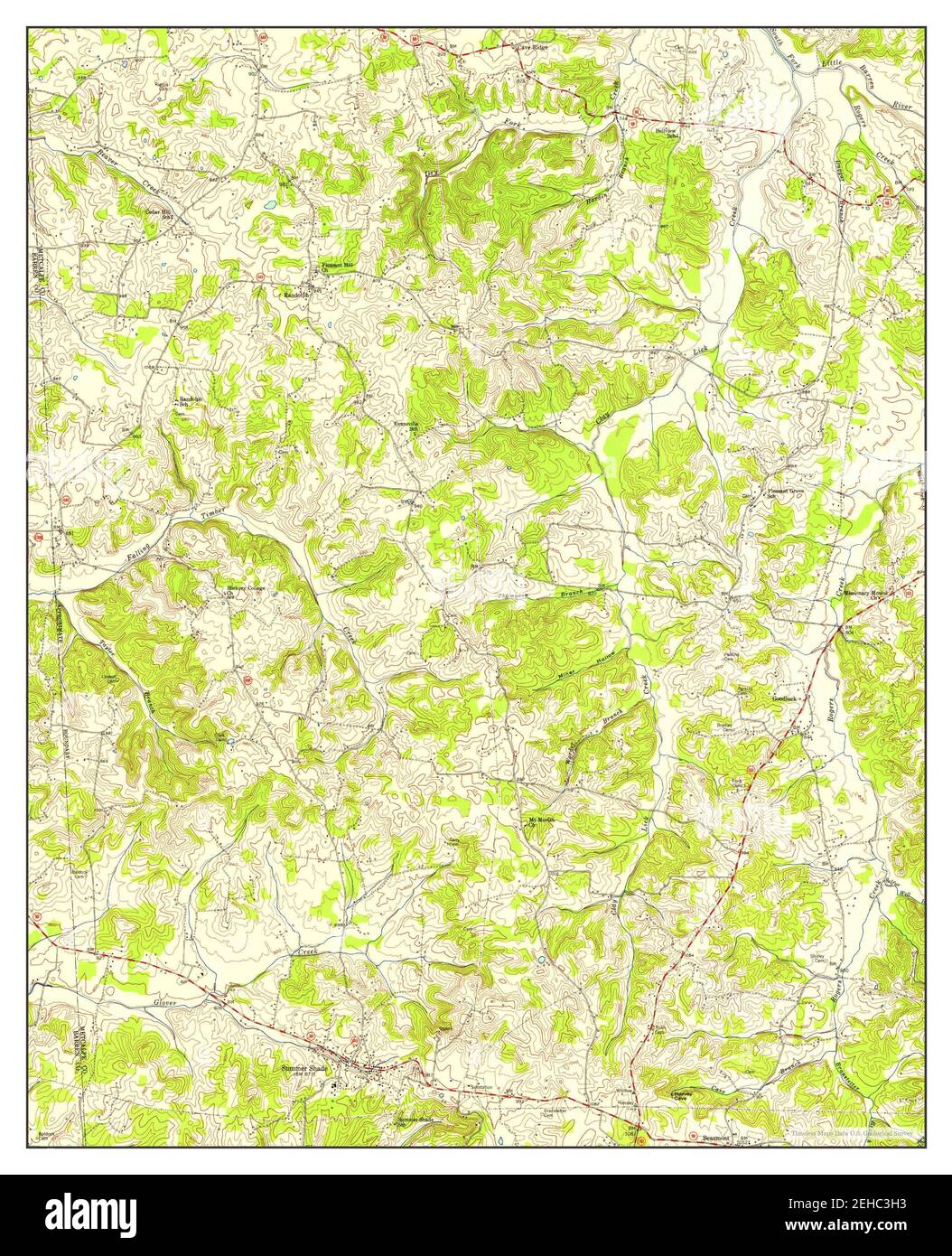 Summer Shade, Kentucky, map 1953, 1:24000, United States of America by ...