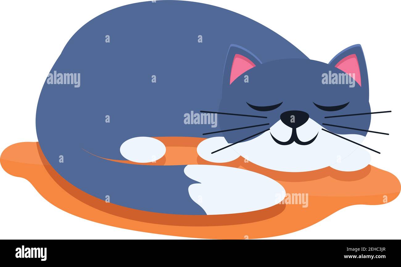 Playful cat sleeping icon. Cartoon of playful cat sleeping vector icon ...