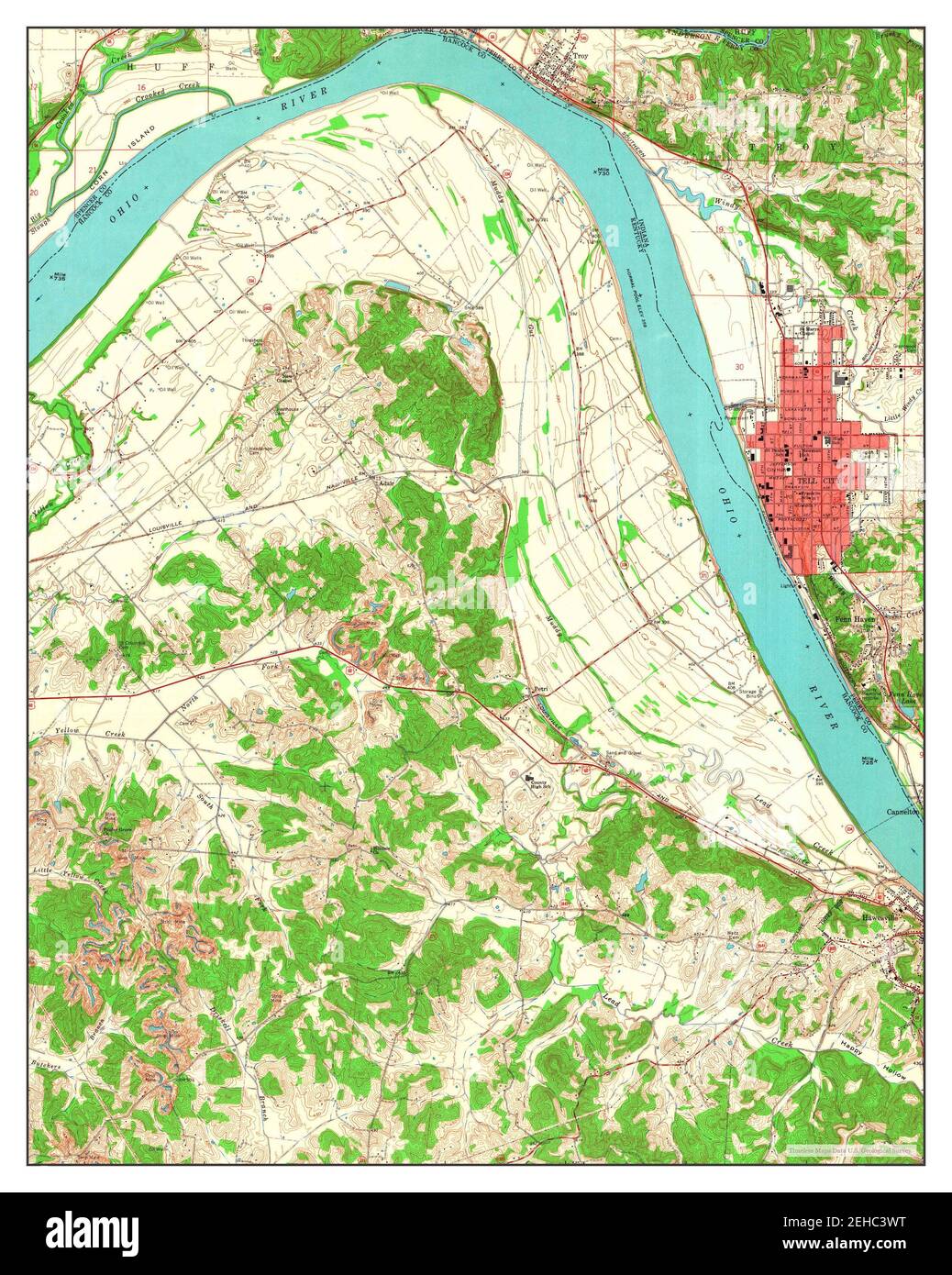 Map of tell city hi-res stock photography and images - Alamy