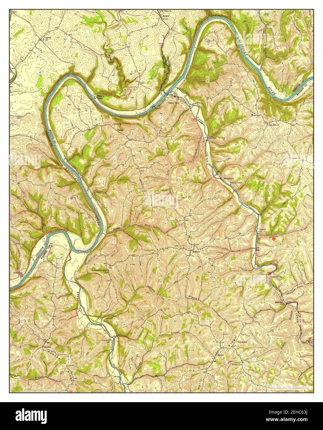 Valley View, Kentucky, map 1952, 1:24000, United States of America by ...