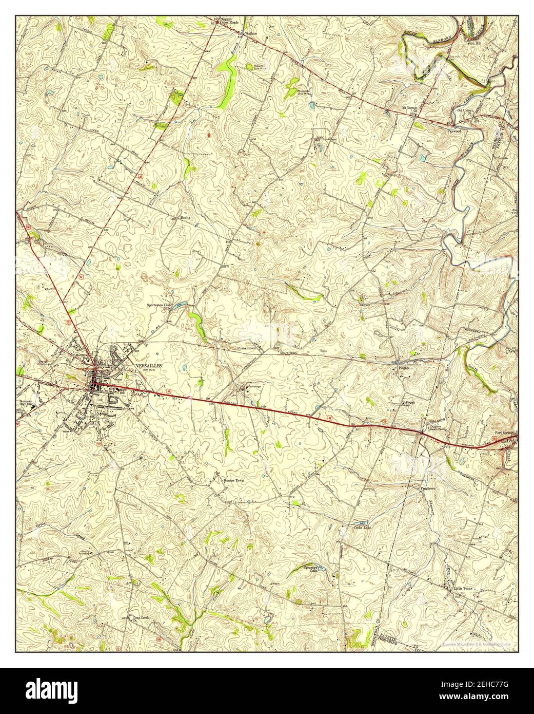 Versailles, Kentucky, map 1954, 1:24000, United States of America by ...